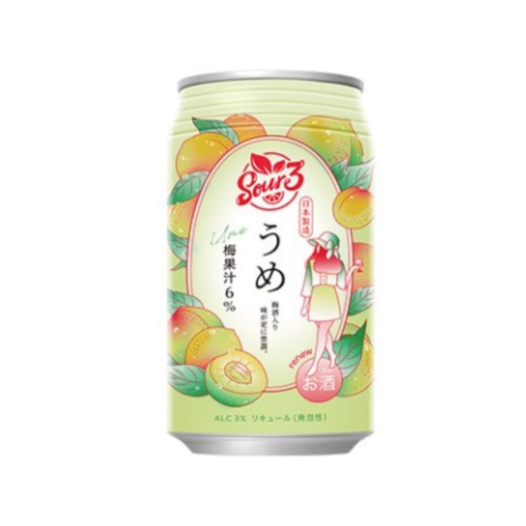 Sour 3 Japan Fruit Beer Chu-Hi Ume Plum 350ml Can — Honeydaes - Japan ...